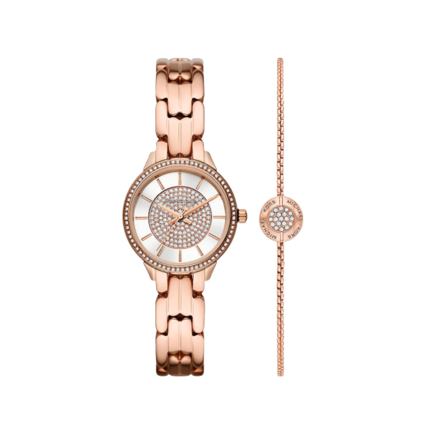 MICKAEL KORS ALLIE BRACELET SET ROSE GOLD - zino